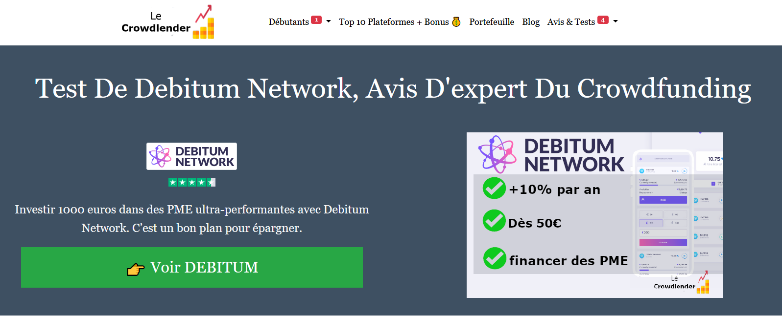 Debitum Review by LeCrowdlender (French) - Debitum Investments